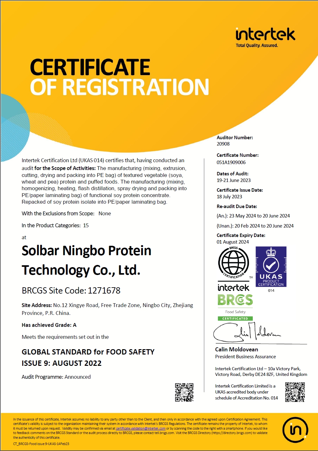 Solbar Ningbo Protein Technology Co.,Ltd.