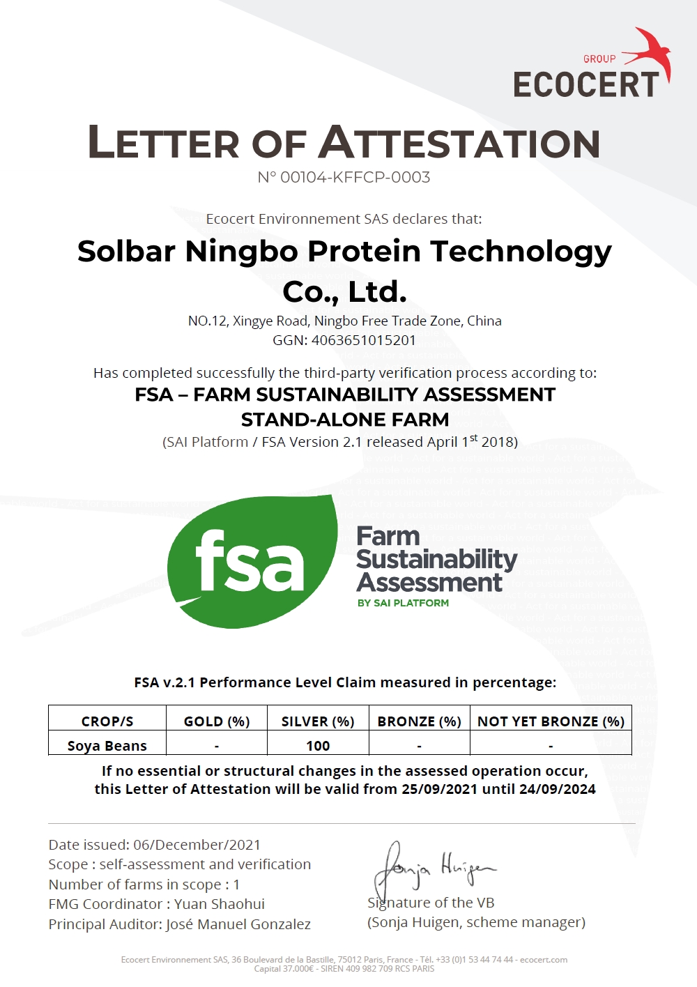 Solbar Ningbo Protein Technology Co.,Ltd.